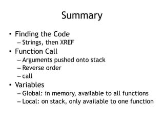 Cnit Recognizing C Code Constructs In Assembly Ppt