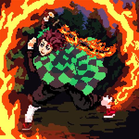 Artstation Tanjiro Demon Slayer Pixel Art