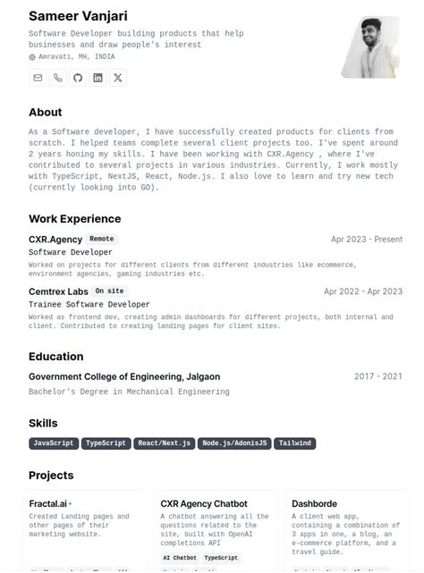 Sameer Vanjari On Linkedin Just Remade My Personal Site With The