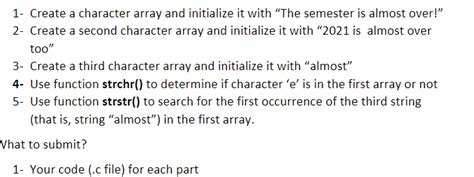 Solved 1 Create A Character Array And Initialize It With