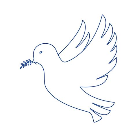 Colombe De La Paix Sur Fond Blanc Vecteur Premium