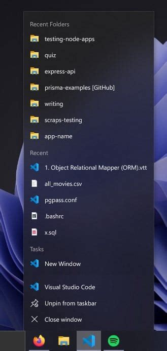 How To Customize Right Click Taskbars Actions On Windows R Vscode