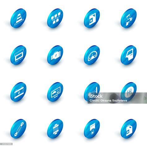 기어 시프터 모터 오일 용 캐니스터 페인트 스프레이 건 퓨즈 자동차 배터리 엔진 점검 도어 및 속도계 아이콘을 설정합니다 벡터