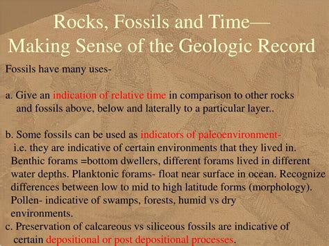 Ppt Rocks Fossils And Time—making Sense Of The Geologic Record