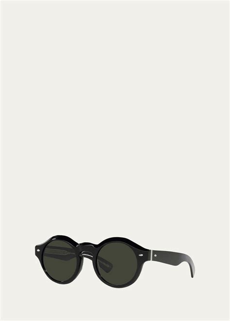 Oliver Peoples Mens The Cassavet Polarized Round Keyhole Sunglasses