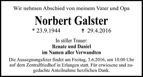 Traueranzeigen Von Norbert Galster Trauer Nn De