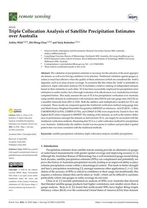 pdf triple collocation analysis of satellite precipitation estimates