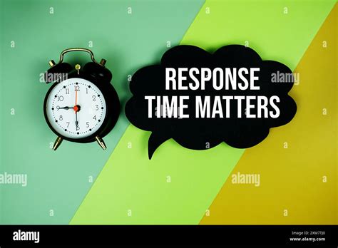response time matters text on speech bubble with alarm clock top view