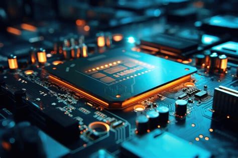 Premium Photo Closeup Of An Electronic Board With A Processor Or Chip Development Of Computer