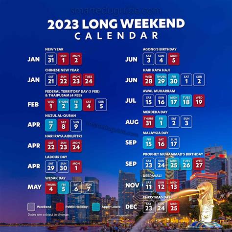 Singapore Calendar 2023 With Public Holidays Printable Calendar 2023