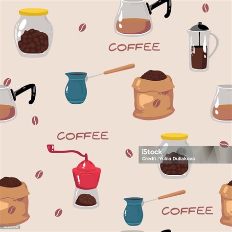 커피 이음새가 없는 패턴 커피 요소 벡터 일러스트레이션 0명에 대한 스톡 벡터 아트 및 기타 이미지 0명 귀여운 낙서 드로잉 Istock