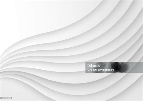 추상 원 빈 종이 흰색과 회색 톤 벡터 배경 그림자 현대 개념과 겹치는 파도 텍스트 또는 메시지 웹 및 책 디자인을위한 공간 0명에 대한 스톡 벡터 아트 및 기타 이미지