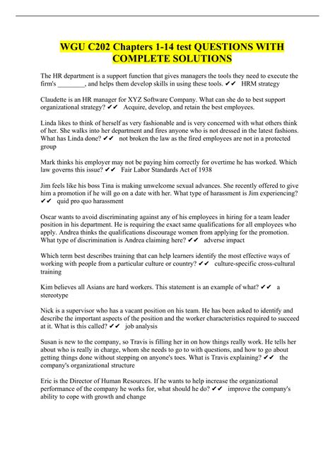 WGU C202 Chapters 1 14 Test QUESTIONS WITH COMPLETE SOLUTIONS WGU C202 Stuvia US