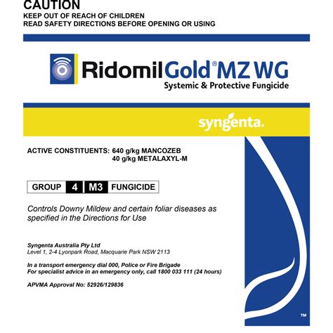 Ridomil Gold MZWG Mancozeb 640g Kg Metalaxyl M 40g Kg 5kg