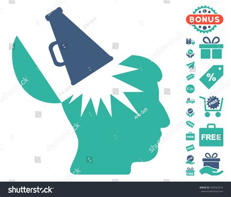 Open Brain Megaphone Icon Free Bonus Stock Vector Royalty Free 549762514