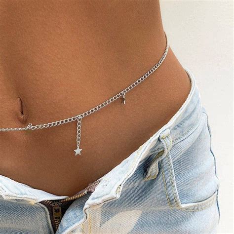 Silver Body Chain Etsy