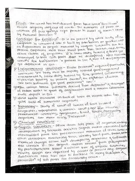 Fossil And Fossilization Rb Notes Pdf