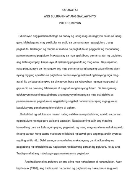 Tradisyunal At Ang Makabagong Pamamaraan Sa Pagtuturo Pdf
