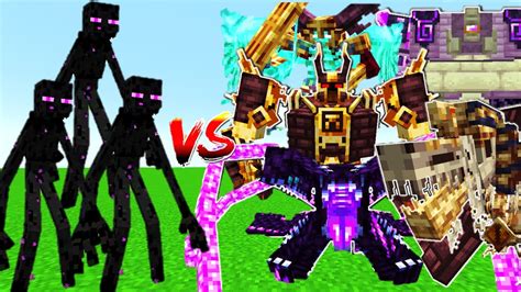 X3 BUFFED MUTANT ENDERMAN VS L ENDER S CATACLYSM BOSSES MINECRAFT