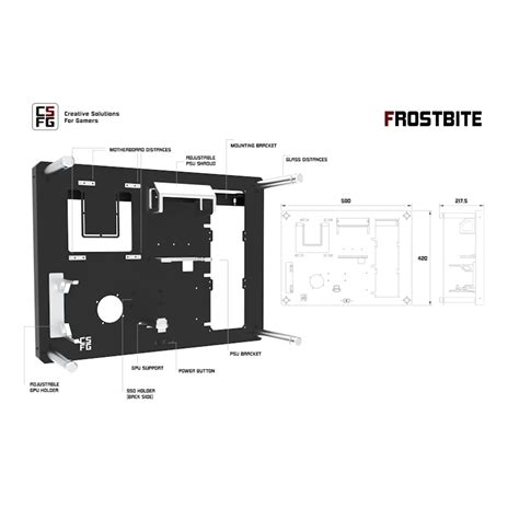 Csfg Creative Solutions For Gamers Frostbite M Itx Wall Mounted Chassis
