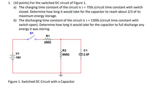 solved 1 10 points for the switched dc circuit of figure