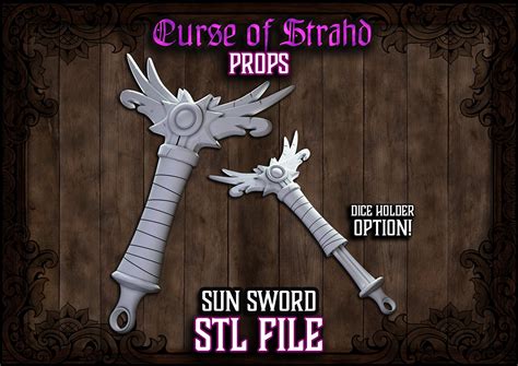 Z Curse Of Strahd 3d Printable Prop Sunsword Hilt Dice Holder St