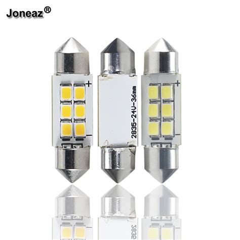 5 Pcs Led Car Light Dc 24 Volt Festoon 36mm C5w 1W Super Bright 24V