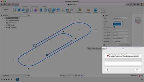 Day Antiparallel Error When Sweeping A Paperclip In Fusion PDO Knowledge