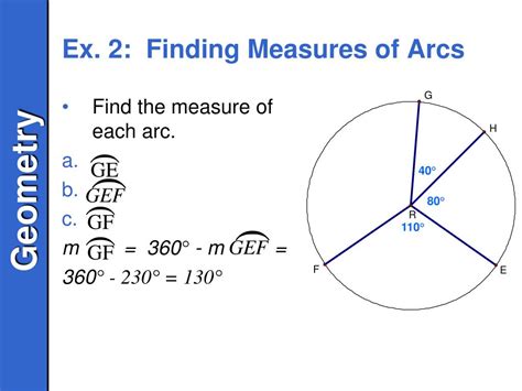 PPT Finding Arc Measures PowerPoint Presentation Free Download ID