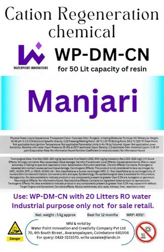 Liquid Off White Cation Regenration Chemical Water Packaging Type 5