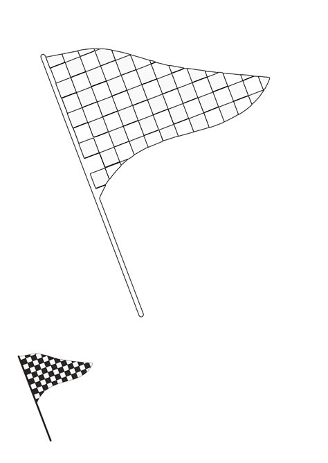Free Triangle Checkered Flag Coloring Page Template To Edit Online