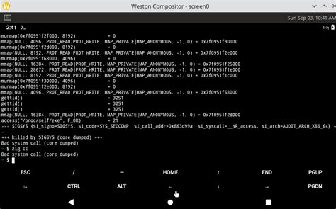 Bug Running Zig Cc On Waydroid X8664 Prints Bad System Call