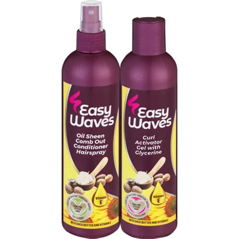 Easy Waves Curl Activator Gel And Comb Out Conditioner Hairspray Banded