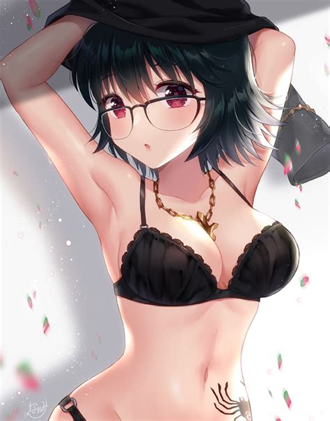 Rule 34 Black Hair Bra Female Only Glasses Hunter X Hunter Shizuku Murasaki 4237330