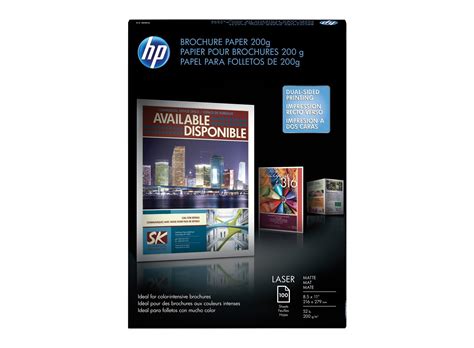 Hp Laser Matte Brochure Paper 200 Gsm 100 Shtletter85 X 11 In Hp