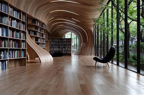 Room Filled Lots Wooden Shelves Books Stock Photos Free Royalty