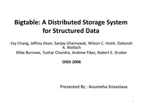 Ppt Bigtable A Distributed Storage System For Structured Data