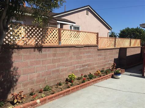 Added Lattice Privacy Fence Topper To Cinder Block Wall Yelp Modern Fence Panels Lattice