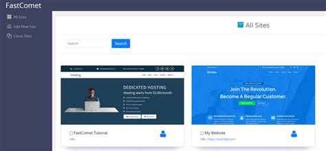 interface overview website builder tutorial fastcomet