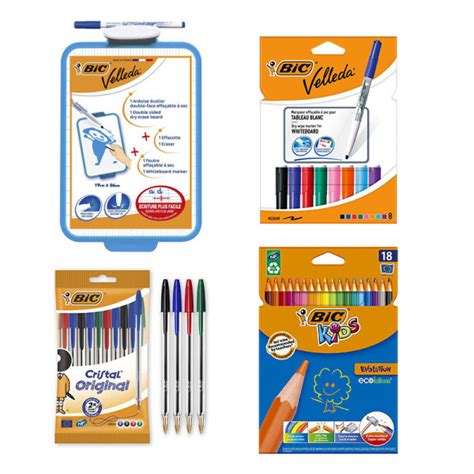 Ardoise blanche feutres effaçables Velleda stylos BIC Surdiscount