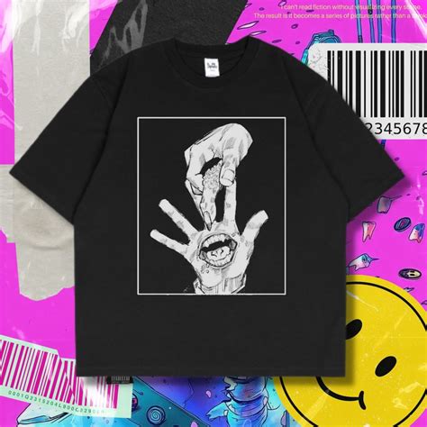 Jujutsu Kaisen Anime T Shirt Purple Haze Oversized T Shirt Black