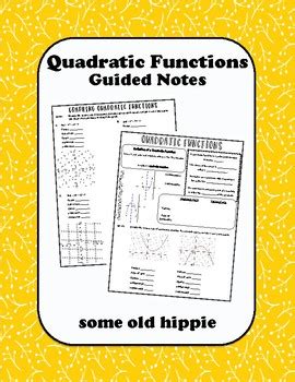 Quadratic Functions Guided Notes By Some Old Hippie TpT