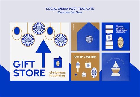 Articles Instagram De La Boutique De Cadeaux Bleu Et Or PSD Gratuite