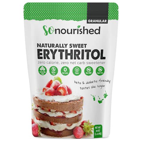 Edulcorante De Eritritol Granular Sustituto De Azúcar 11 Keto 0 Calorías 0 Carbohidratos