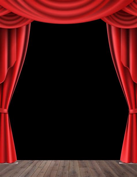 Theater Stage With Red Curtains Backdrop • Digital Download 