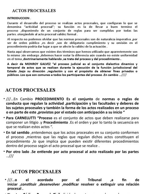 Actos Procesales Pdf Ley Procesal Justicia