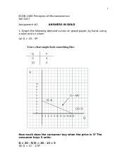 ECON2306 FALL2017 Assign2Answers Doc 1 ECON 2306 Principles Of