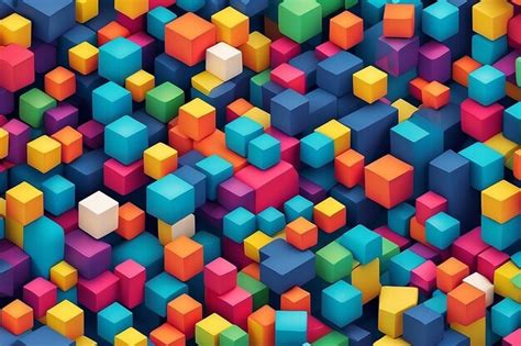 Premium Photo Completely Seamless Abstract Cube Pattern Colorful