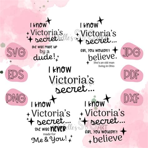 I Know Victorias Secret Svg Word Art Tik Tok Song Etsy