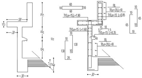 Design Of Coping Section With Formwork And Reinforcement Details In Autocad 2d Drawing Cad File